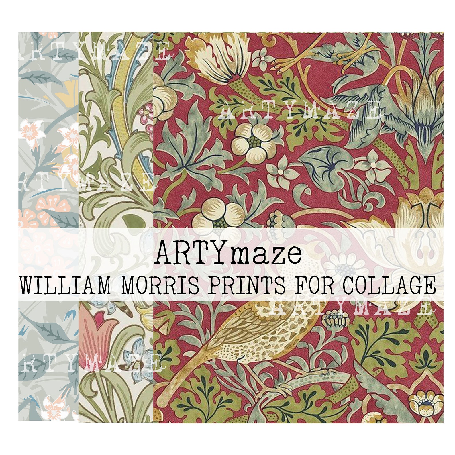 WILLIAM MORRIS COLLAGE Sheets & Bonus Pages - Etsy
