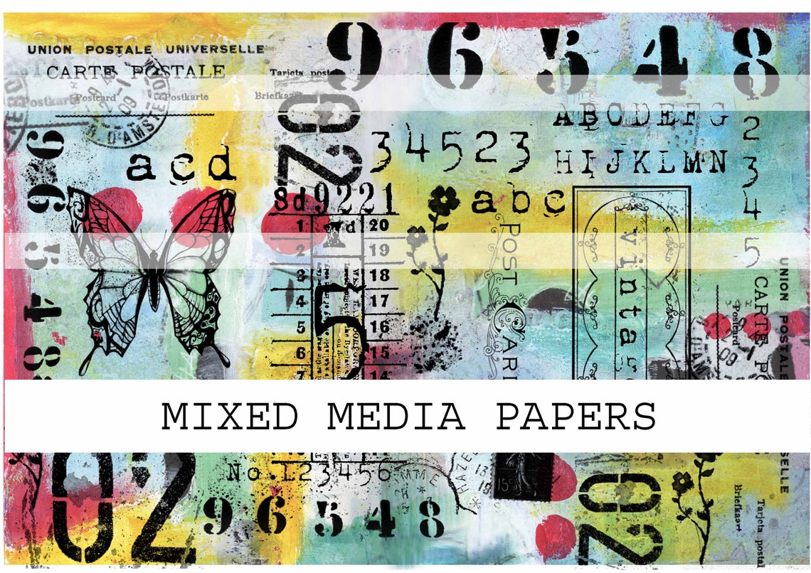 MIXED MEDIA BACKGROUND Papers Artymaze - Etsy UK