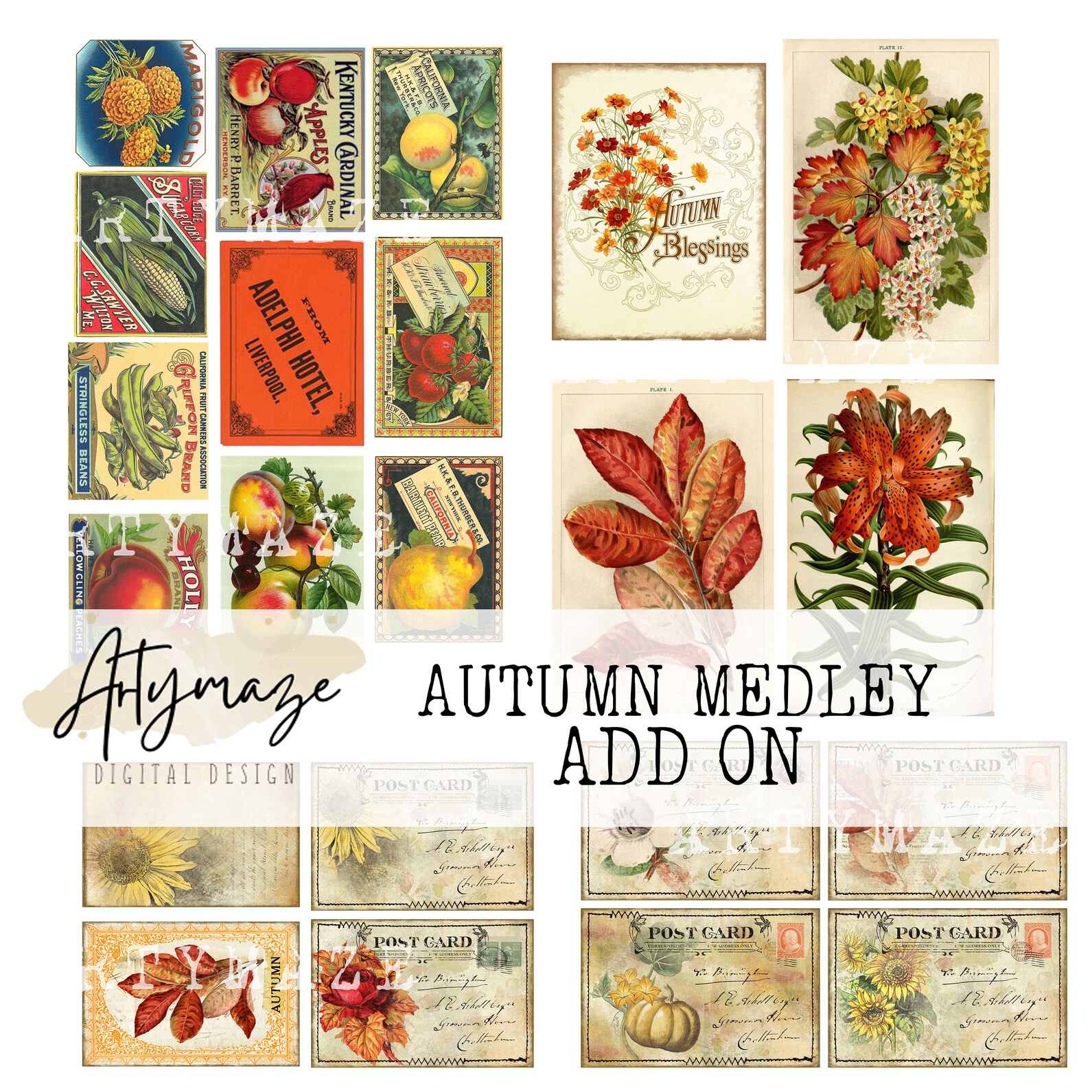 AUTUMN MEDLEY Add on Journal Kit | Etsy UK