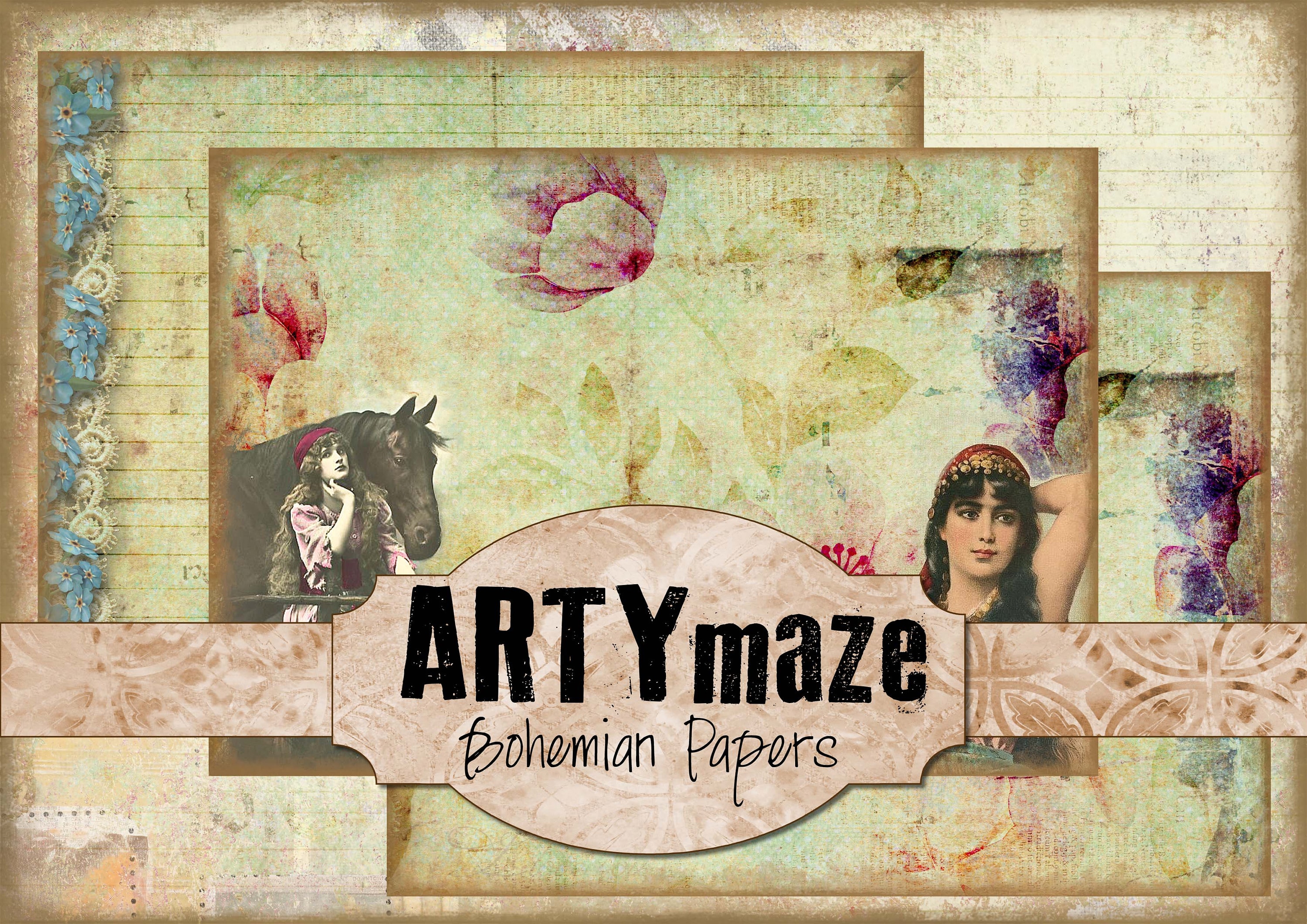 BOHEMIAN STYLE Papers Full Size A4 INSTANT Download - Etsy