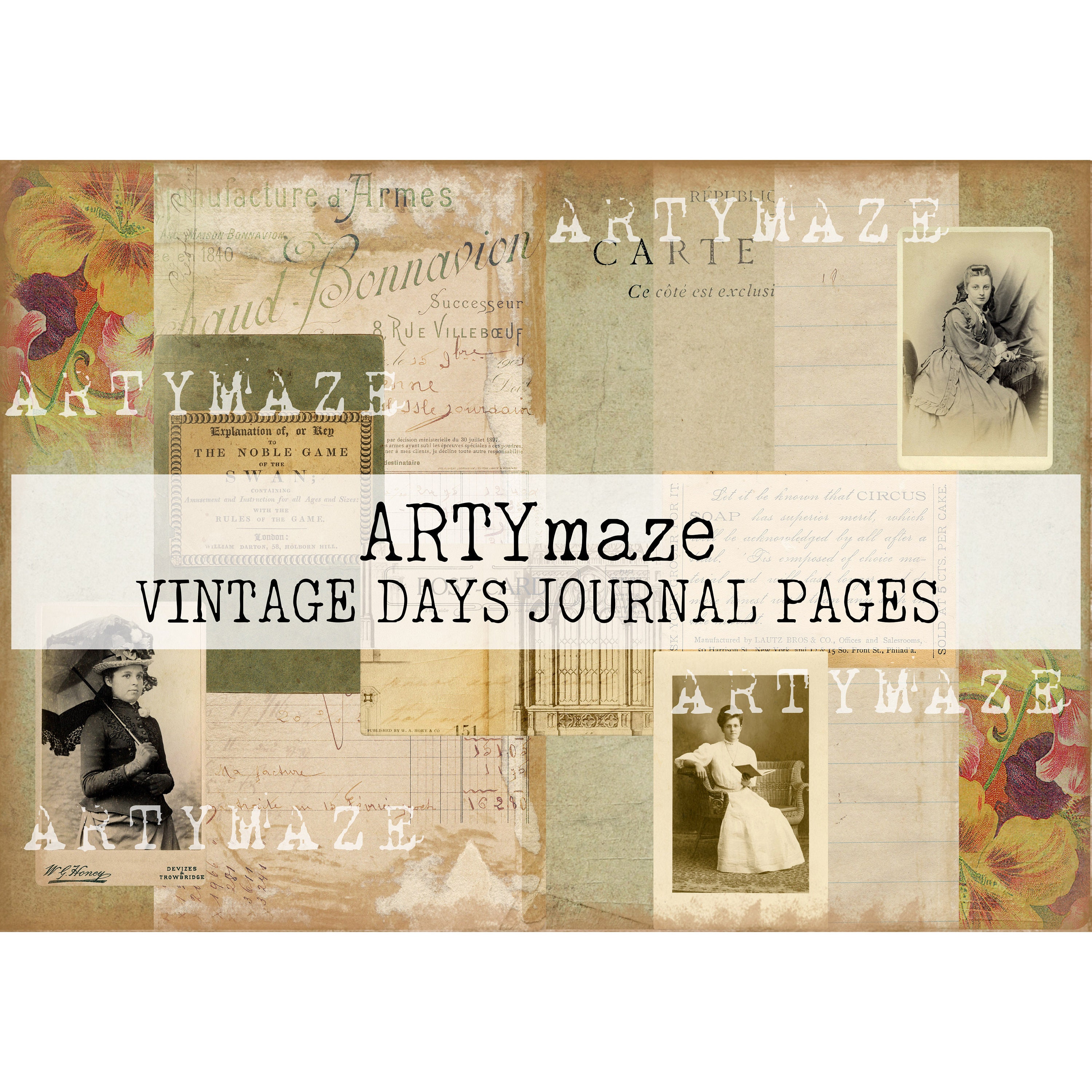 VINTAGE DAYS A4 Journal Pages INSTANT Download Artymaze - Etsy