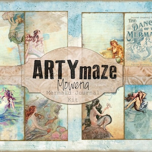MOWENA MERMAID Themed Full Size Journal Kit INSTANT Download Artymaze ...