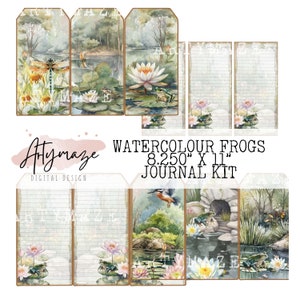 WATERCOLOUR FROGS 8.250" X 11" JOURNAL Kit, Frogs, Pond, Watercolour ...