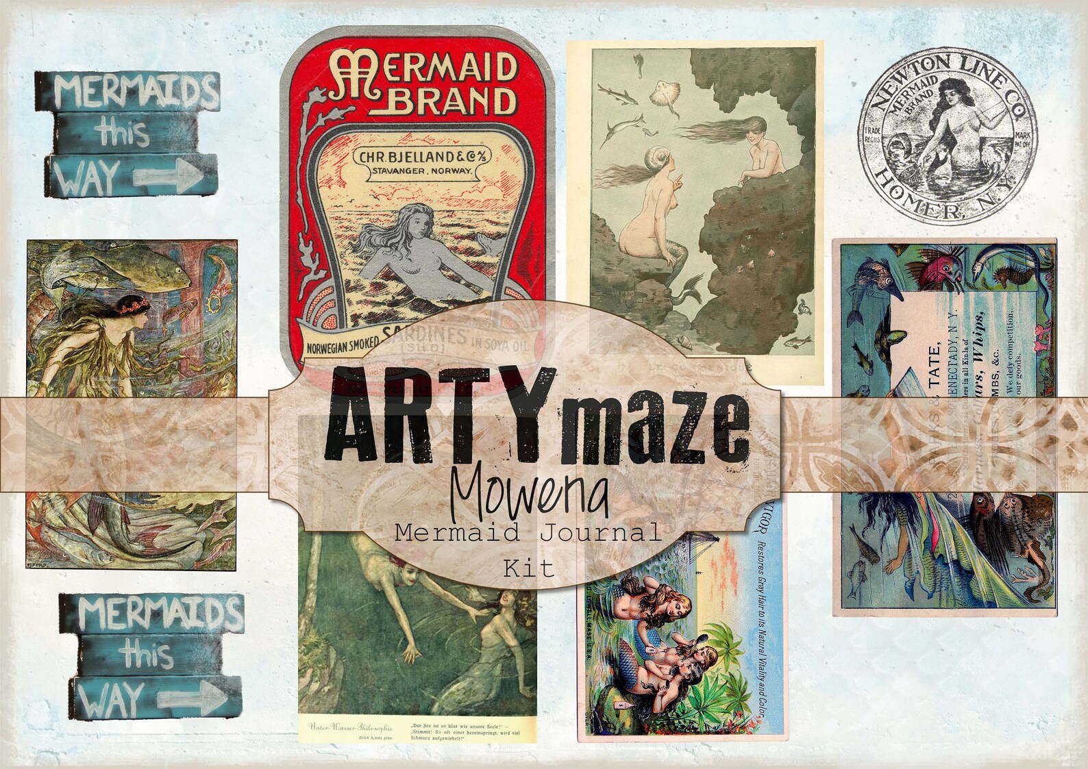 MOWENA MERMAID Themed Full Size Journal Kit INSTANT Download | Etsy UK