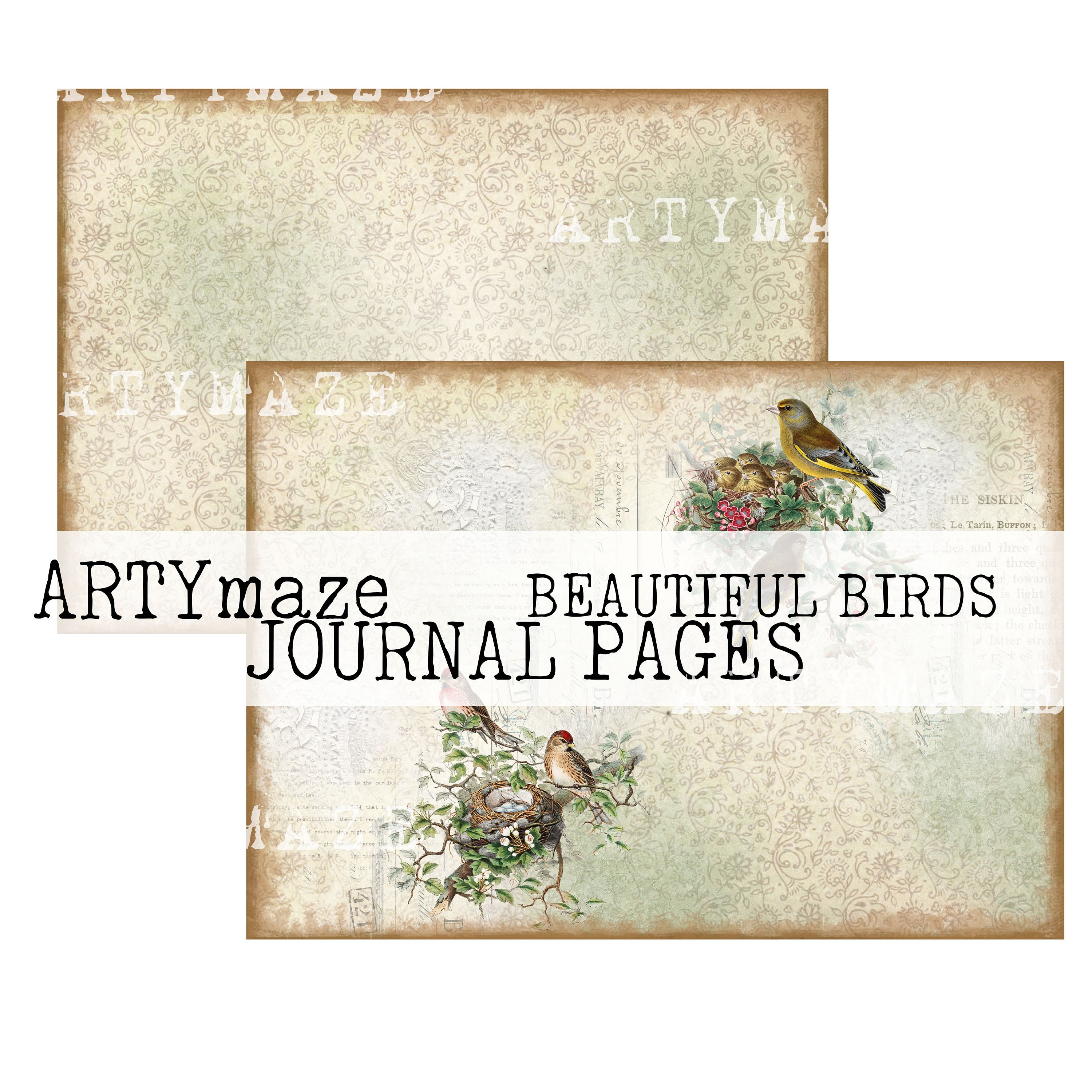 BEAUTIFUL BIRDS Full Size Journal Pages INSTANT Download | Etsy