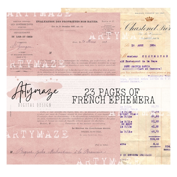 French Ephemera - Etsy