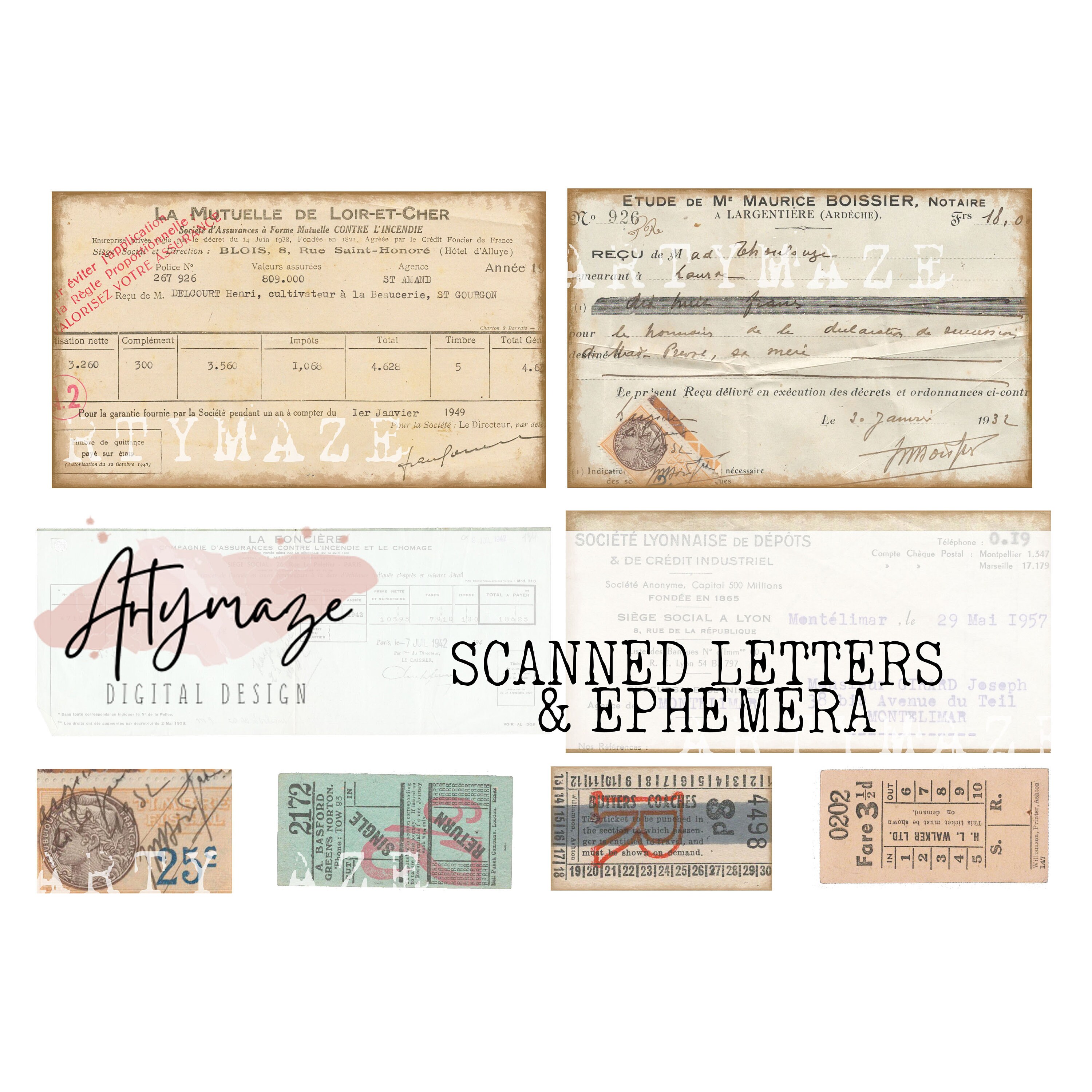 LETTERS & EPHEMERA #1 12 Pages From My Personal Collection - Etsy UK