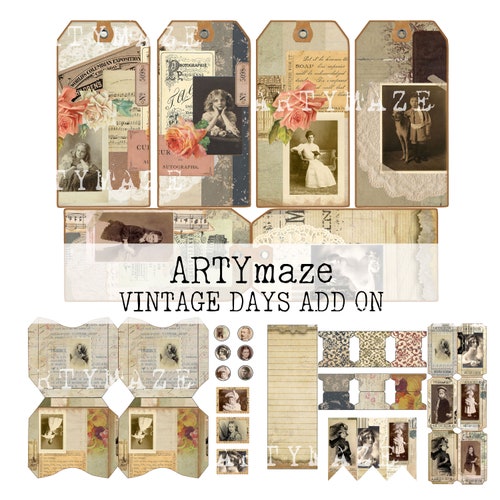DIGITAL Printable Junk Journal Pages Vintage Grunge Ephemera | Etsy