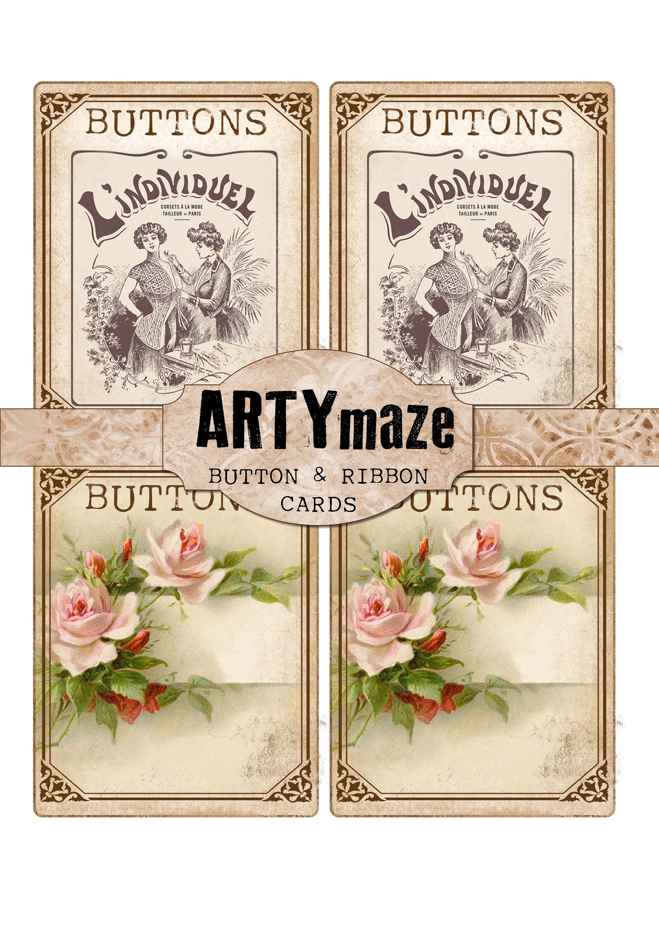 PRINTABLE BUTTON CARDS | Etsy