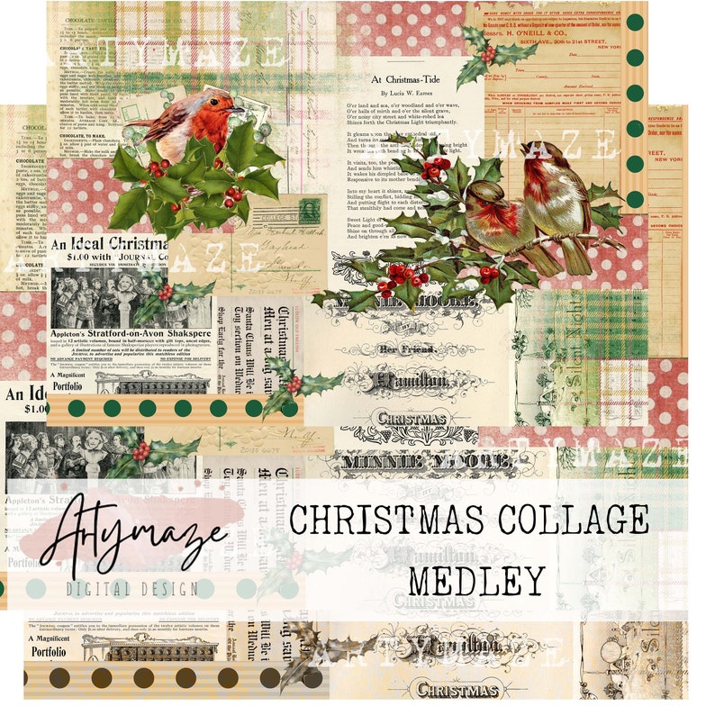 CHRISTMAS COLLAGE MEDLEY, Christmas Printable,christmas Digital ...