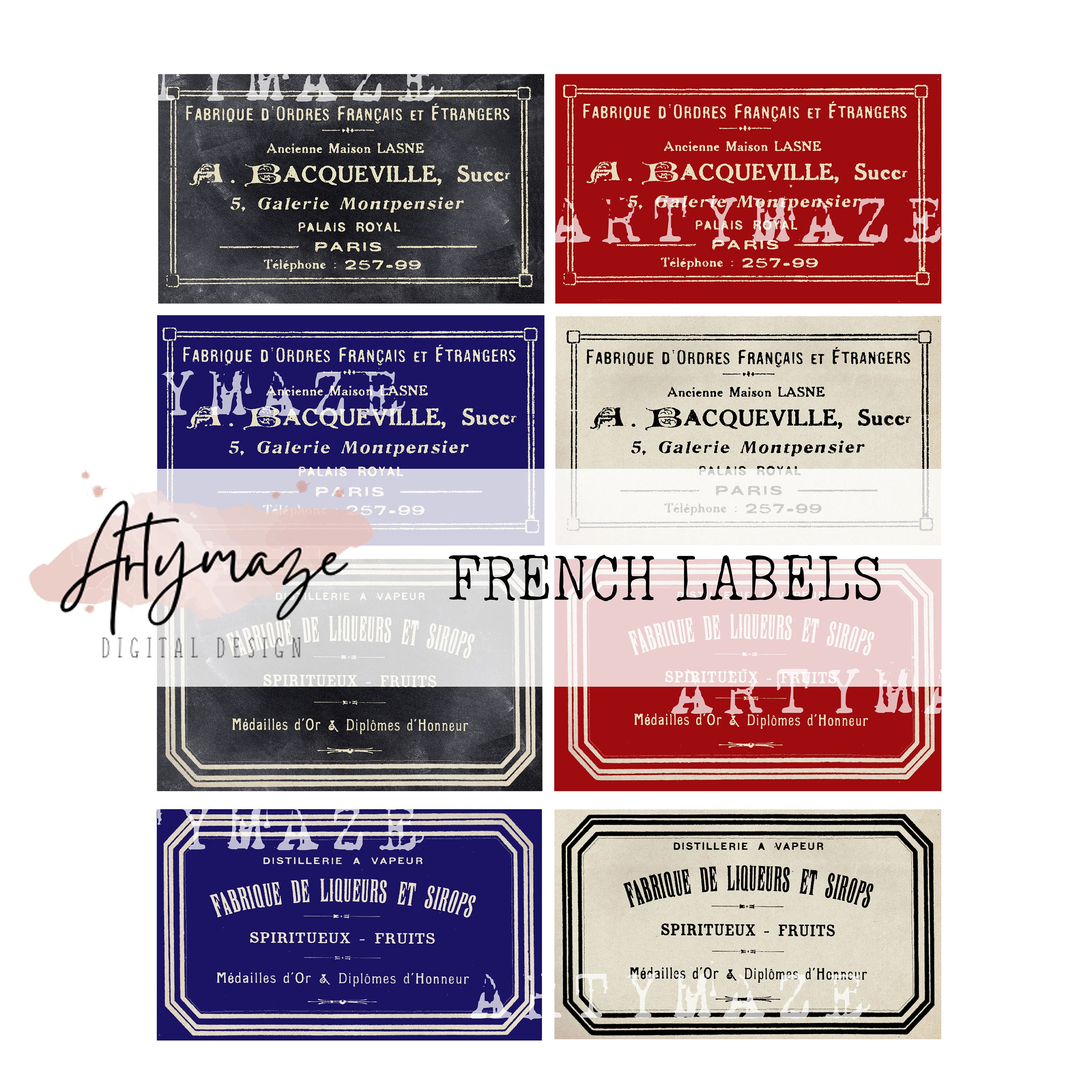 FRENCH EPHEMERA LABELS Script Labels Fussycuts Vintage - Etsy