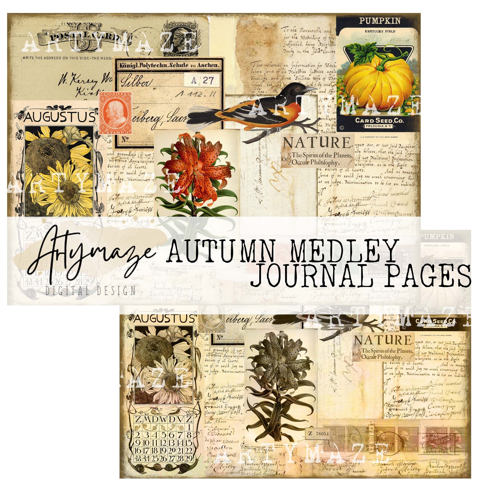 AUTUMN MEDLEY Printable Journal Pages | Etsy UK
