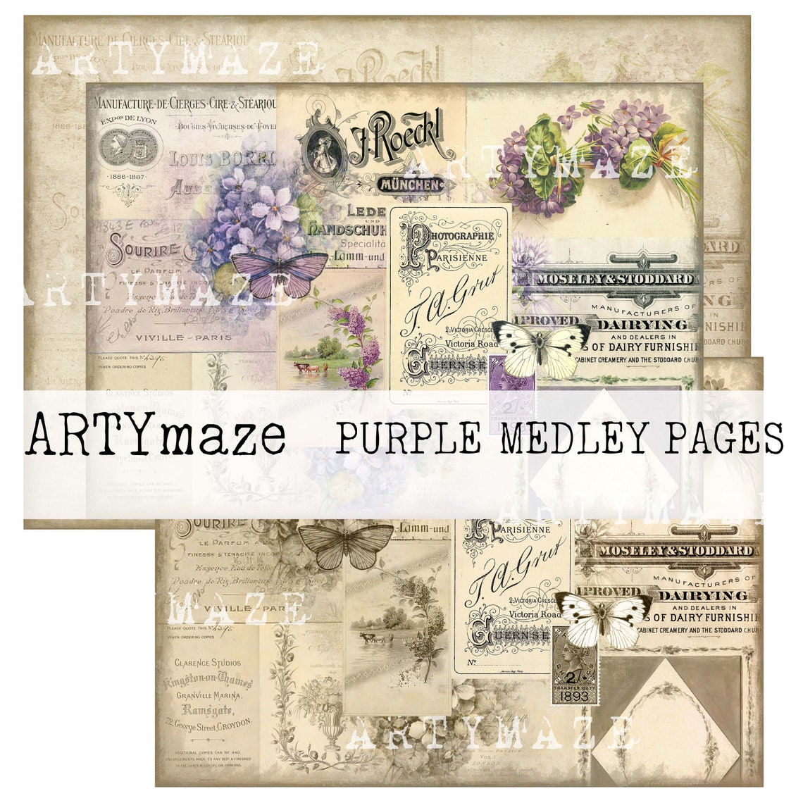 PURPLE MEDLEY Printable Journal Pages. - Etsy
