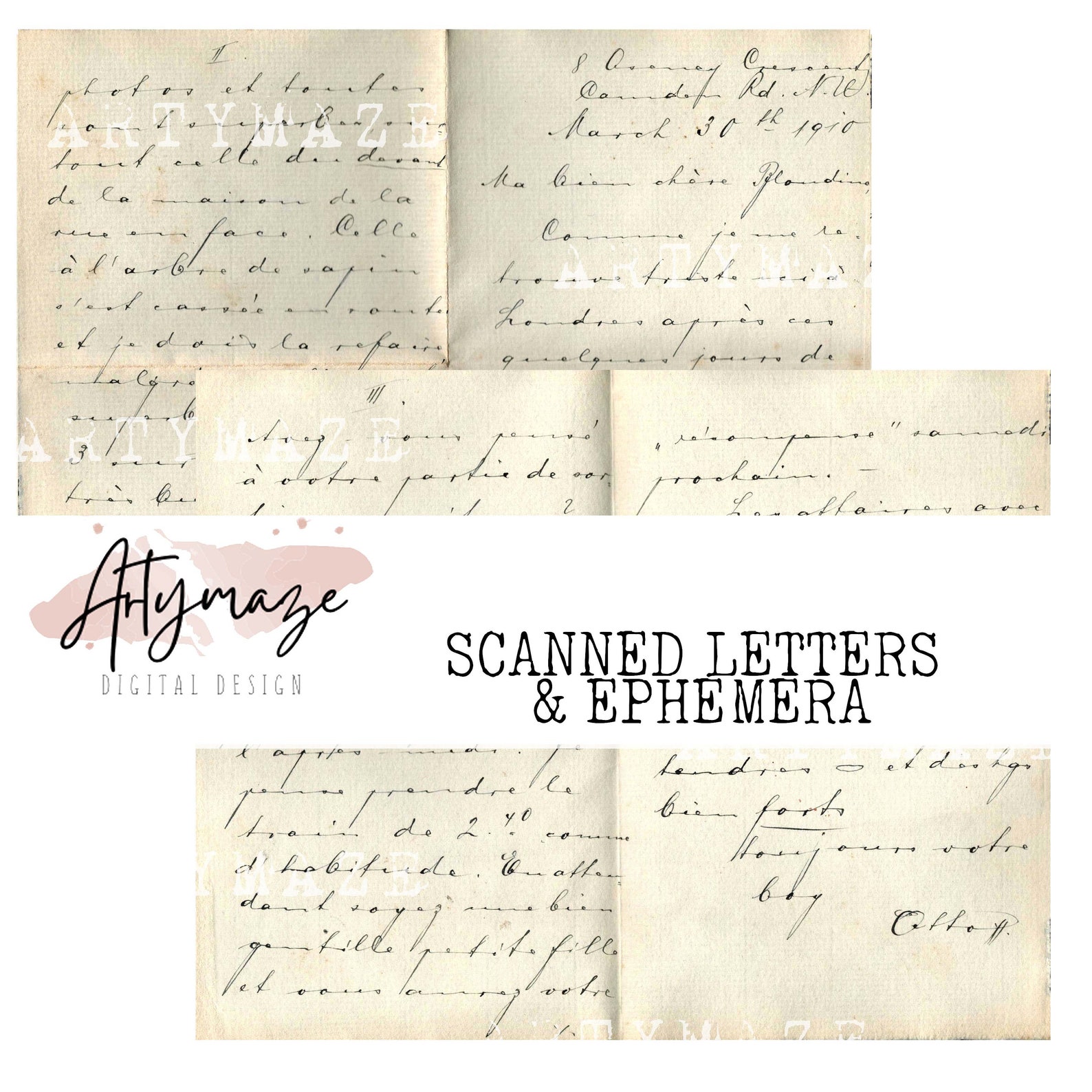 LETTERS & EPHEMERA #1 12 Pages From My Personal Collection - Etsy UK