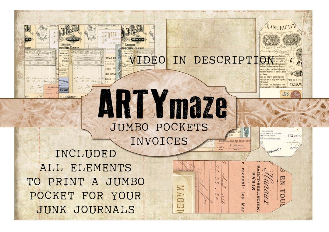 3 PRINTABLE LOADED Style POCKETS for Junk Journals - Etsy