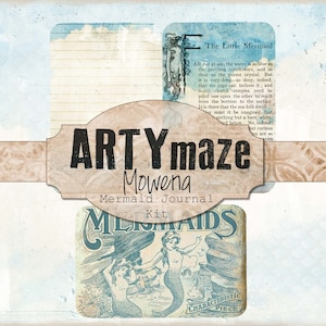 MOWENA MERMAID Themed Full Size Journal Kit INSTANT Download Artymaze ...