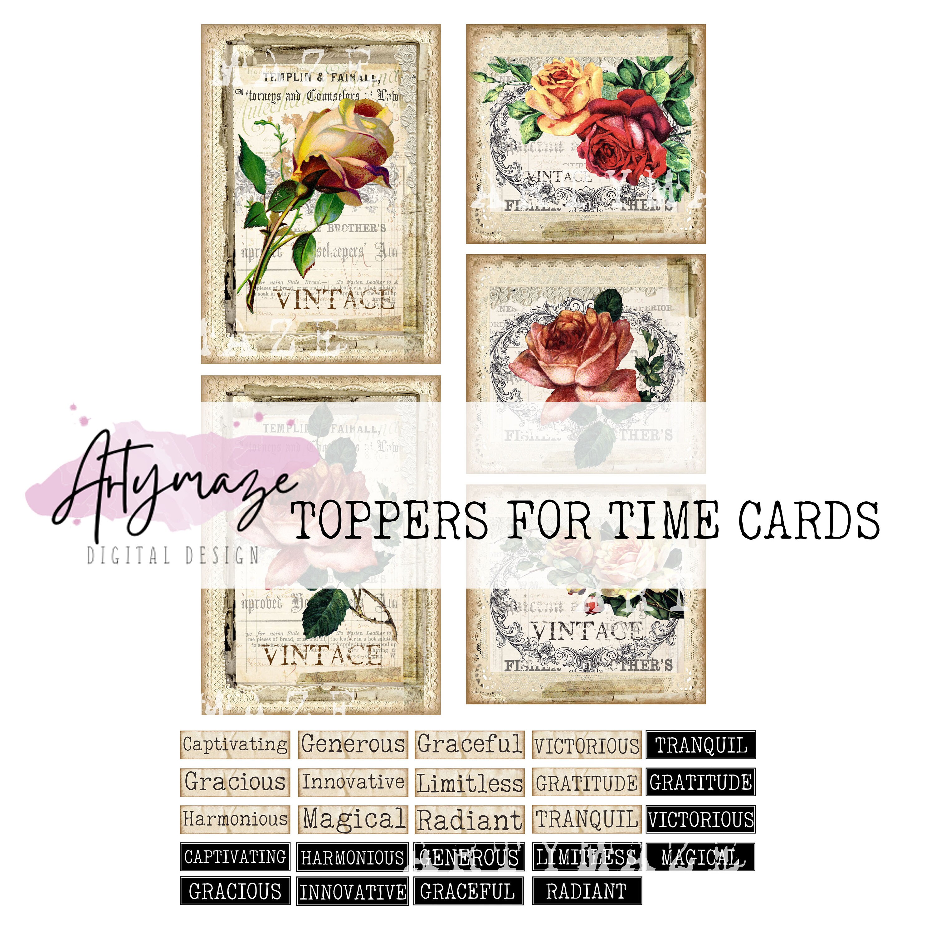 TIME CARD TOPPERS - Etsy