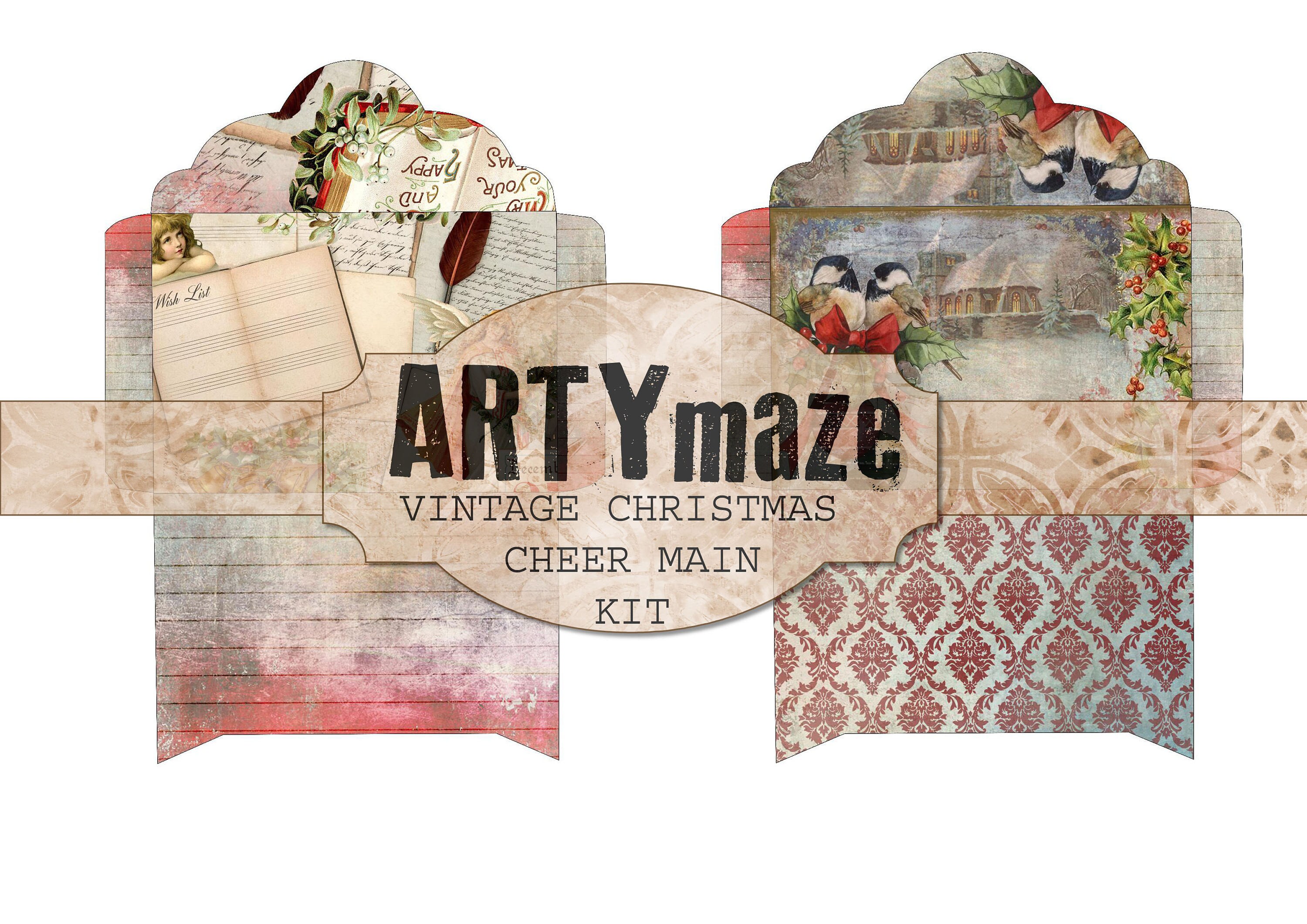 CHRISTMAS CHEER Journal Kit INSTANT Download Artymaze - Etsy