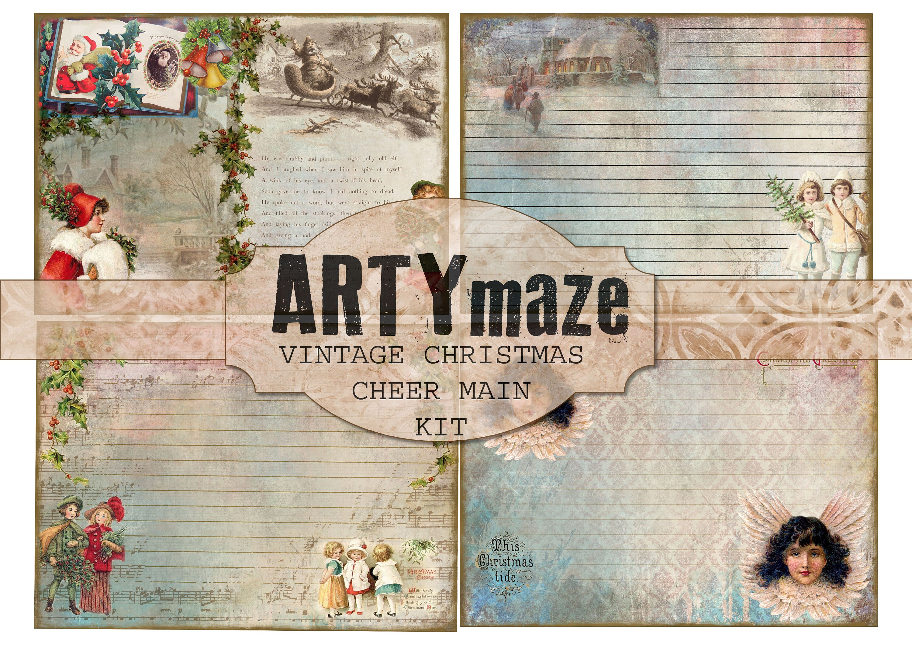 CHRISTMAS CHEER Journal Kit INSTANT Download Artymaze - Etsy