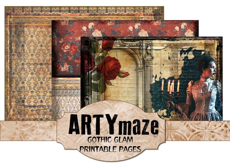 Artymaze GOTHIC GLAM Themed Printable Pages INSTANT Download - Etsy