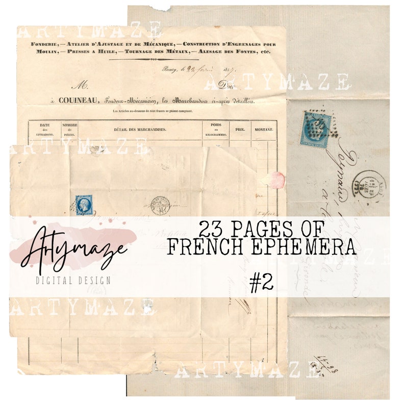 FRENCH EPHEMERA 2 From My Own Collection. French Printable - Etsy