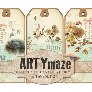CALENDAR JOURNALING Cards/tags SET 2 May - August - Etsy