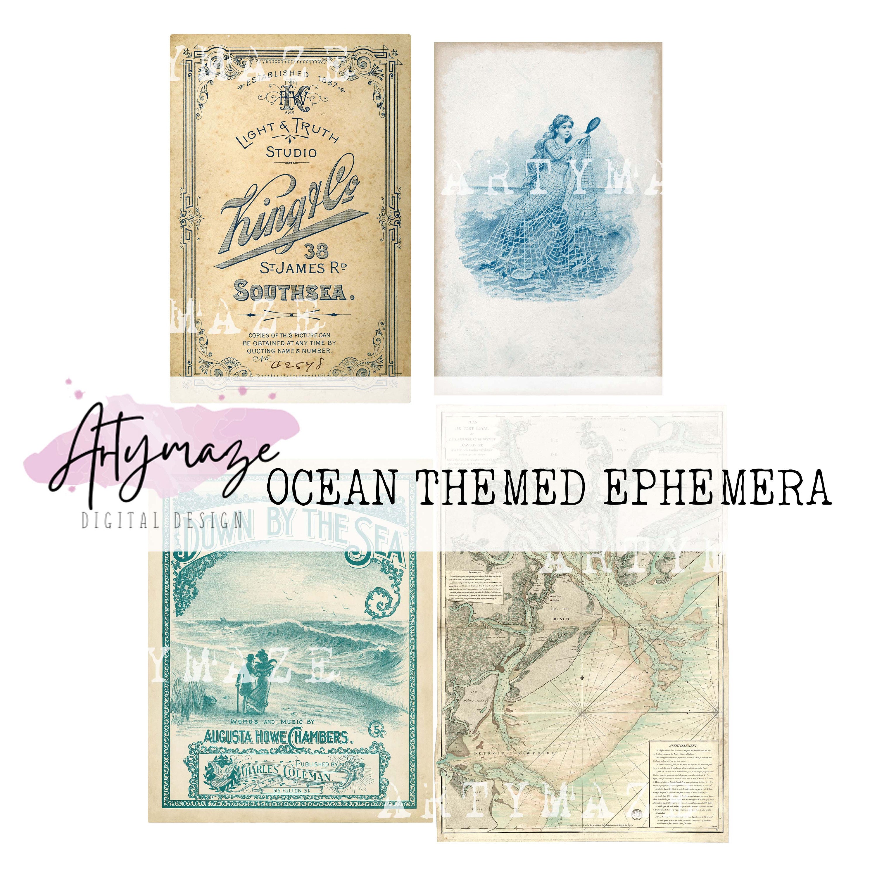 OCEAN THEMED EPHEMERA - Etsy UK