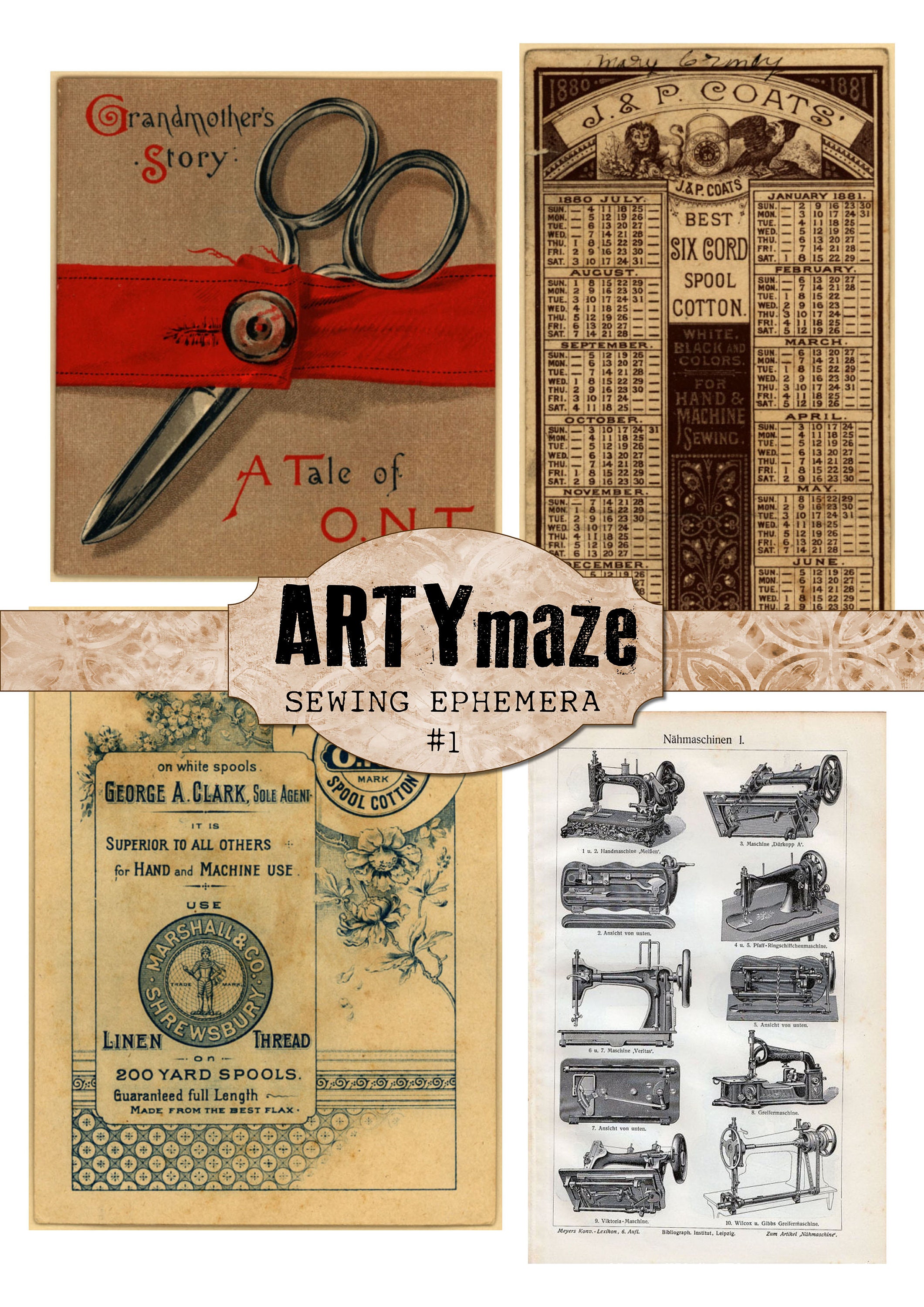 SEWING EPHEMERA/ CARDS 1 - Etsy