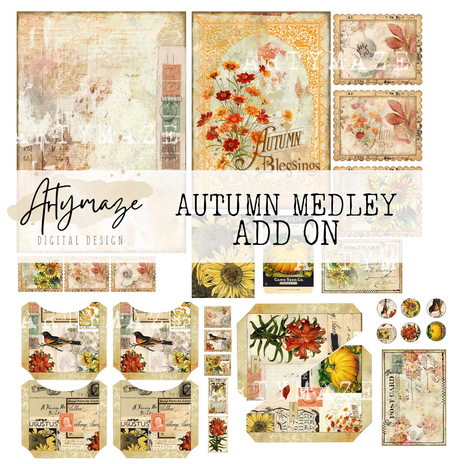 AUTUMN MEDLEY Add on Journal Kit | Etsy UK