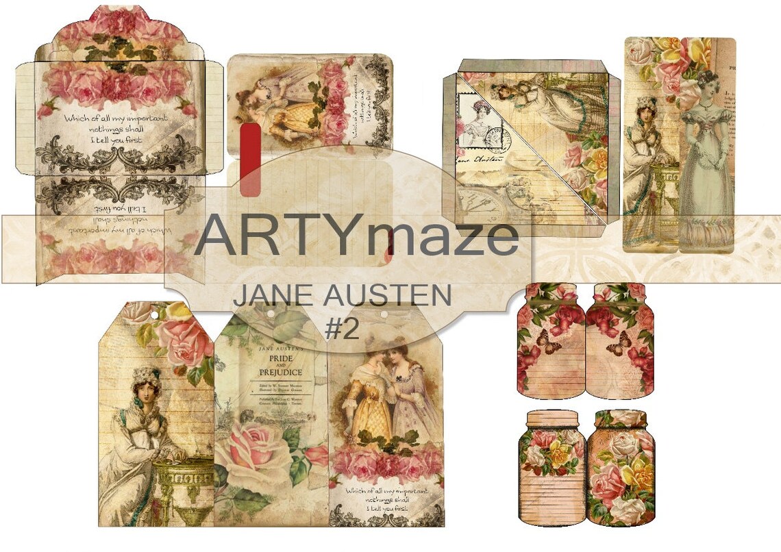 JANE AUSTEN Digital JOURNAL Kit #2 *instant Download - Etsy