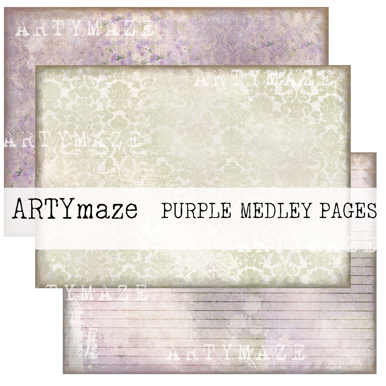 PURPLE MEDLEY Printable Journal Pages. - Etsy