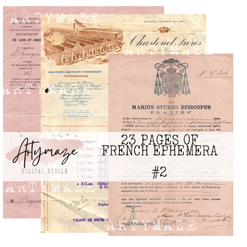 FRENCH EPHEMERA 2 From My Own Collection. French Printable - Etsy
