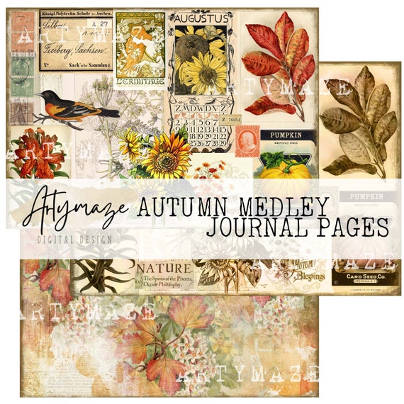 AUTUMN MEDLEY Printable Journal Pages | Etsy UK
