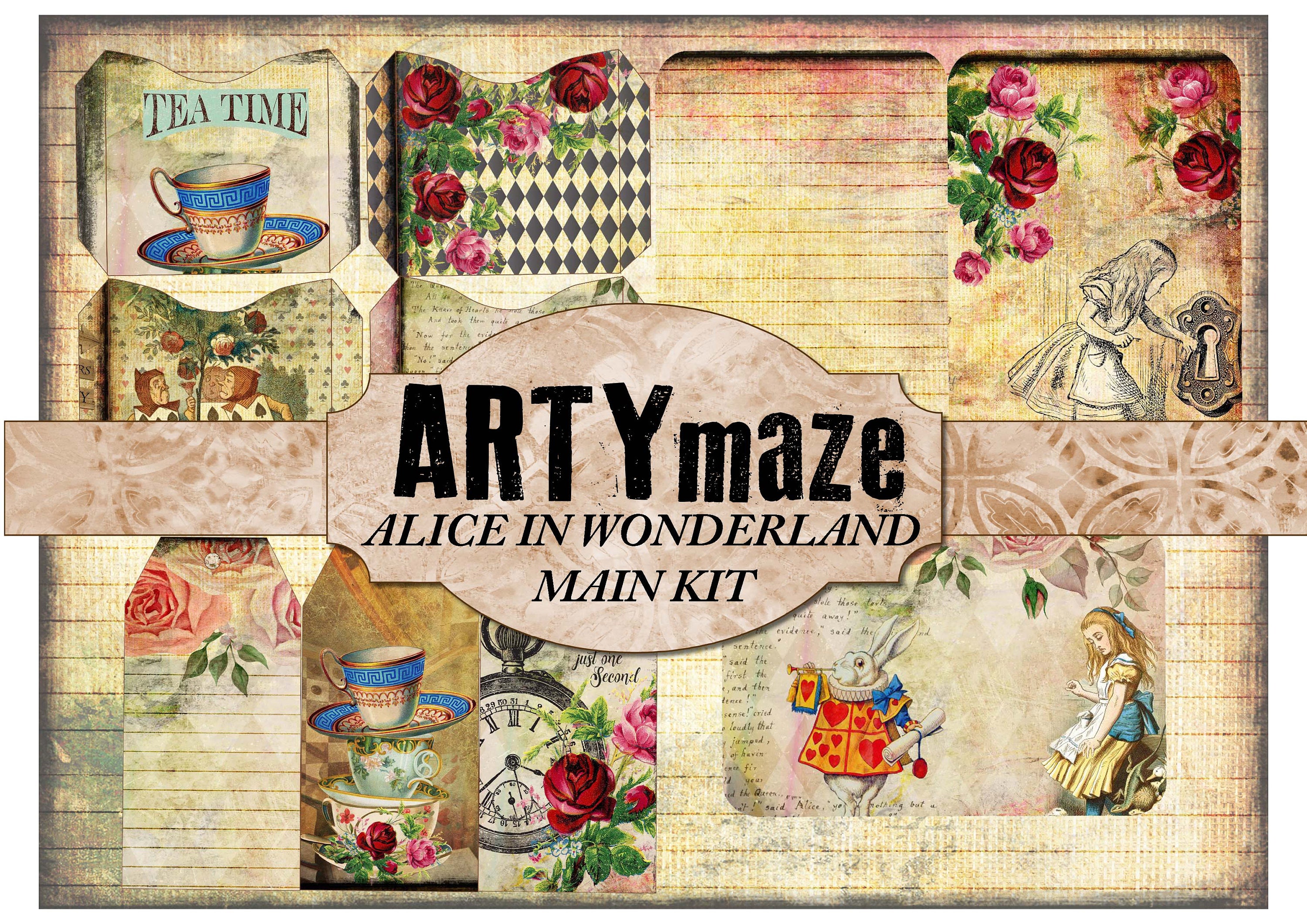 ALICE in WONDERLAND full size Journal Kit INSTANT Download | Etsy