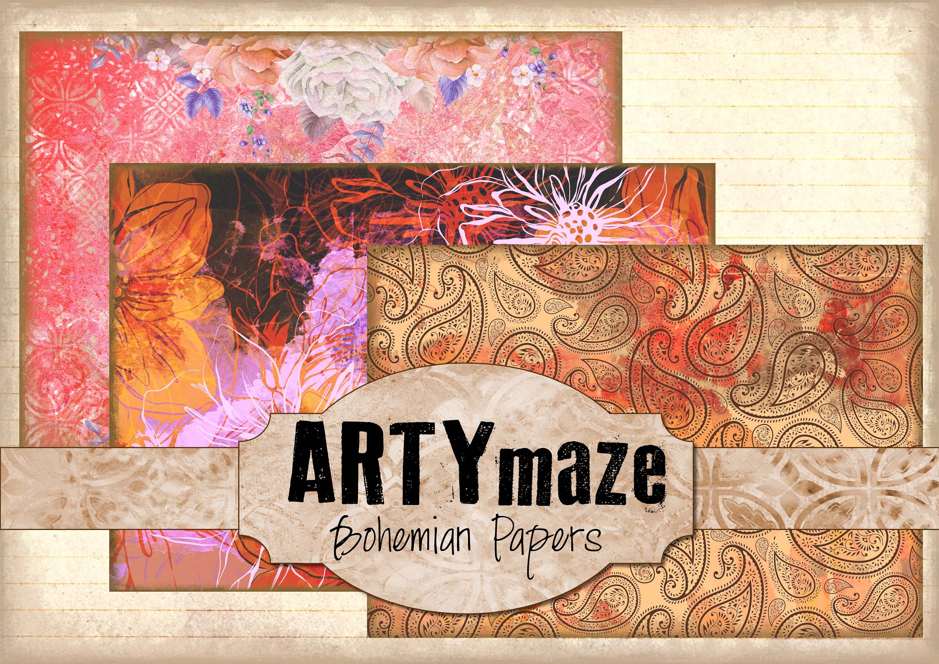BOHEMIAN STYLE Papers Full Size A4 INSTANT Download - Etsy
