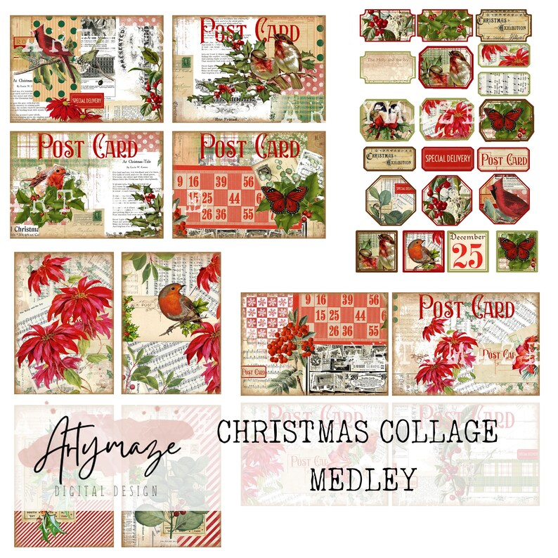 CHRISTMAS COLLAGE MEDLEY, Christmas Printable,christmas Digital ...