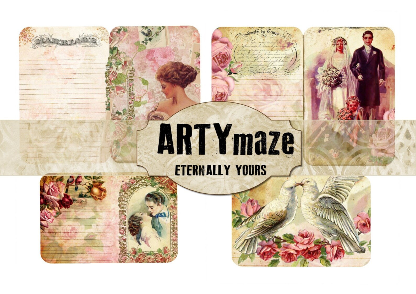 ETERNALLY YOURS Vintage Wedding Digital Journal instant - Etsy UK