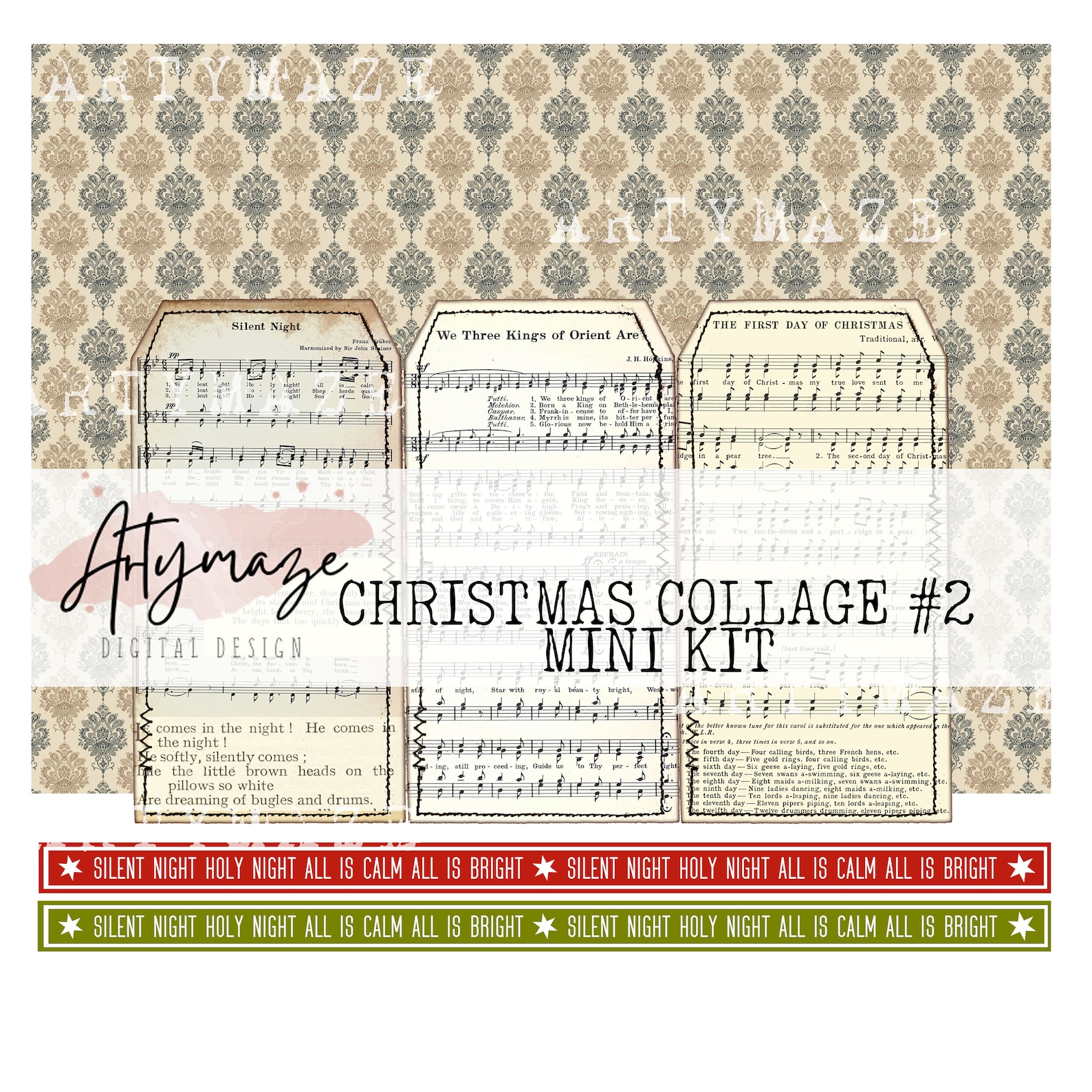 CHRISTMAS COLLAGE MINI Kit & More - Etsy