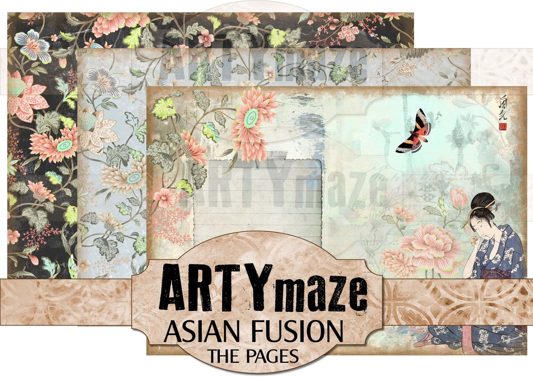 ASIAN FUSION Printable Journal PAGES A4 Instant Download Artymaze - Etsy