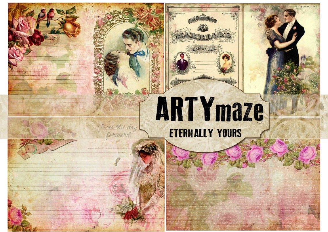 ETERNALLY YOURS Vintage Wedding Digital Journal instant - Etsy UK