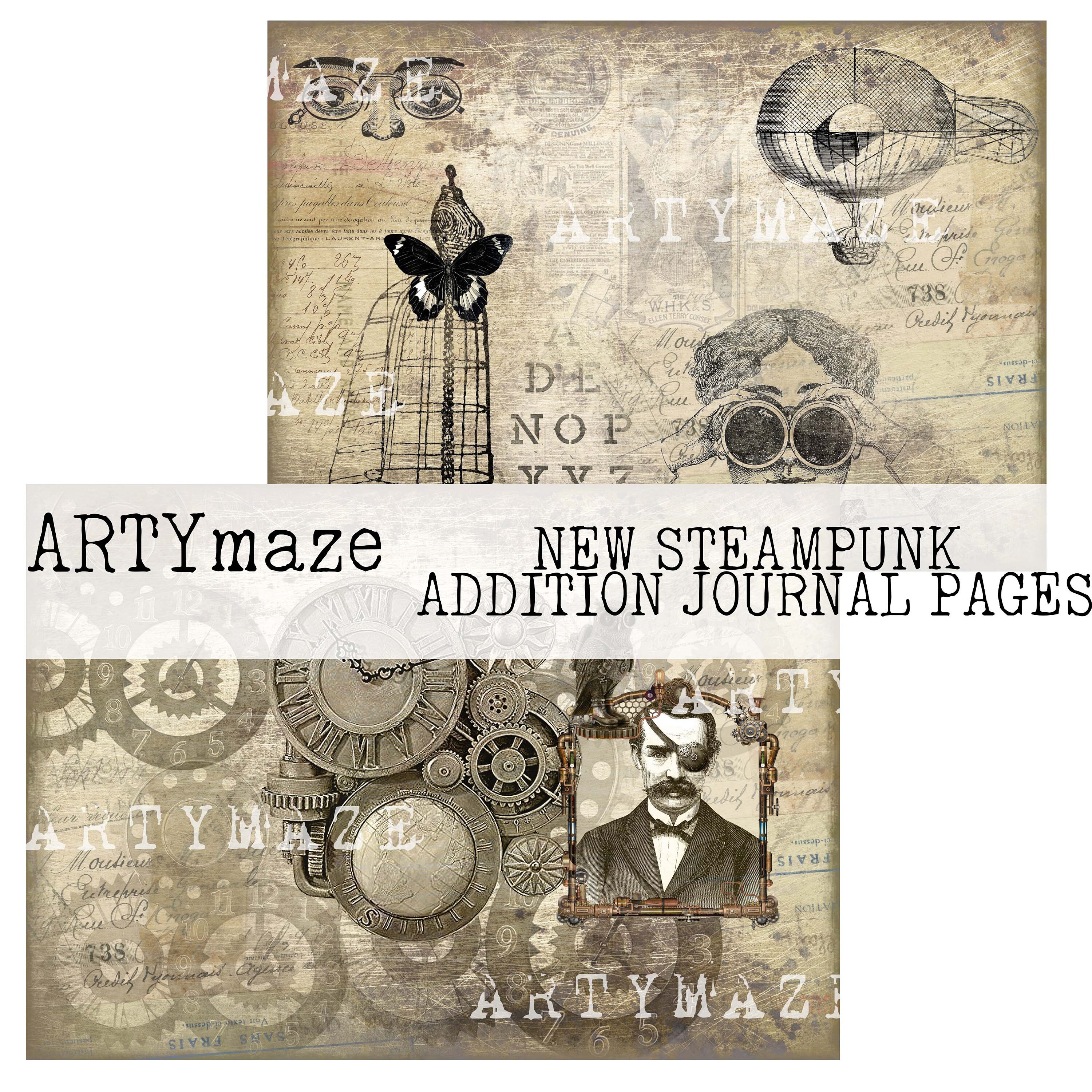 NEW STEAMPUNK Journal Pages Full Size Journal Pages INSTANT - Etsy