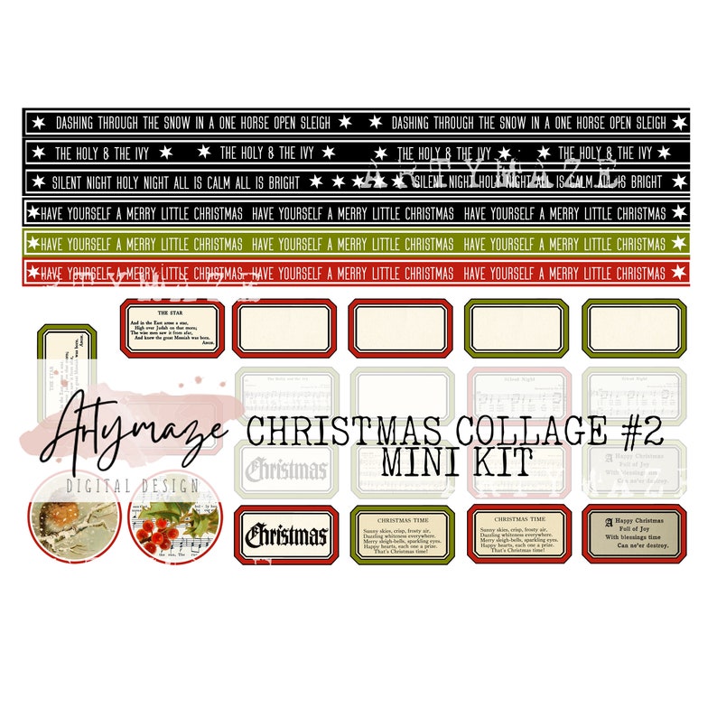 CHRISTMAS COLLAGE MINI Kit & More - Etsy