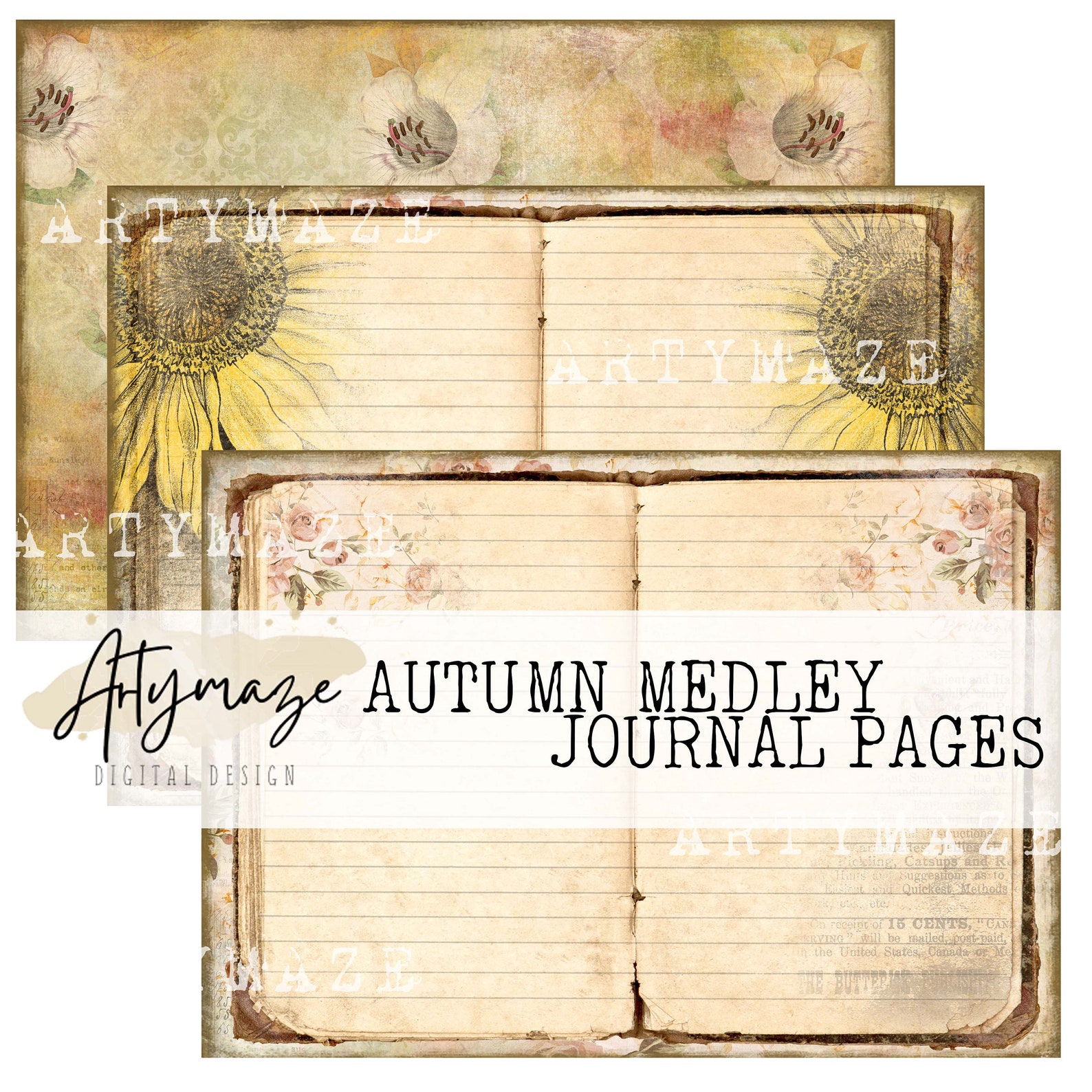 AUTUMN MEDLEY Printable Journal Pages | Etsy UK