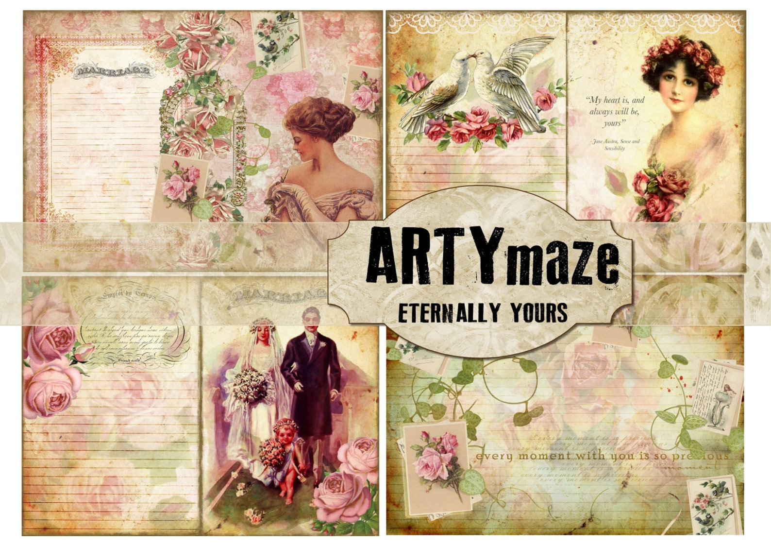 ETERNALLY YOURS Vintage Wedding Digital Journal instant - Etsy UK