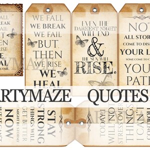 QUOTE Journaling CARDS & TAGS - Etsy