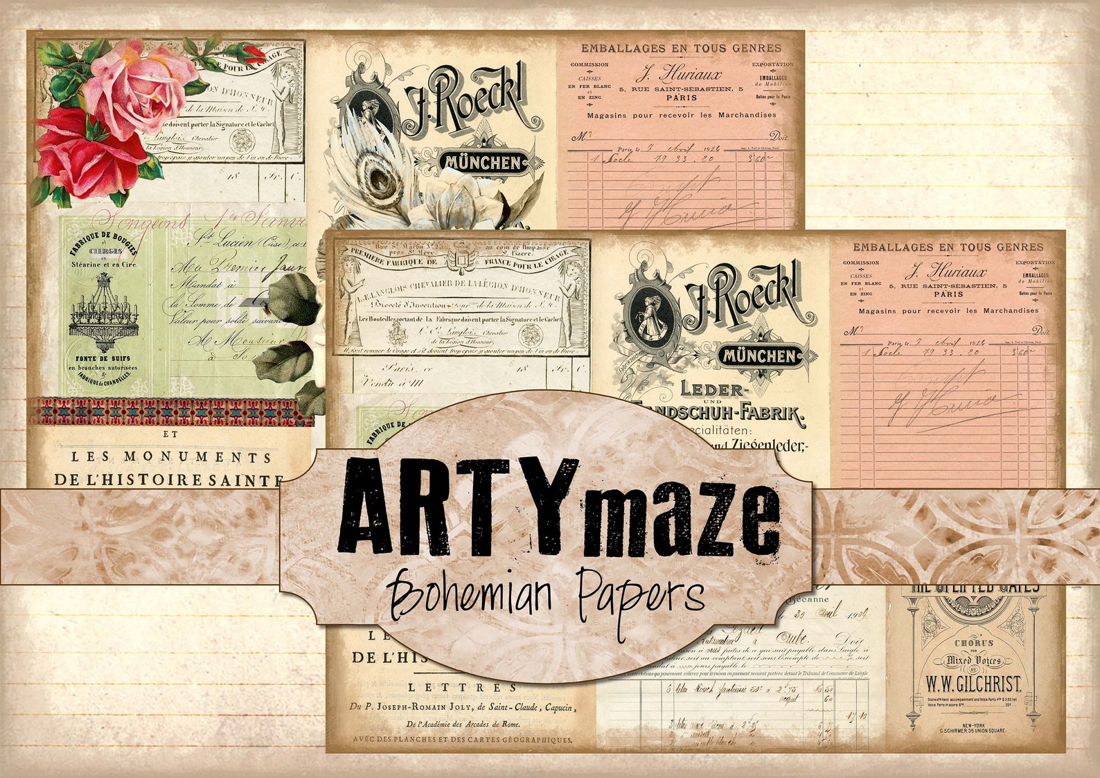 BOHEMIAN STYLE Papers Full Size A4 INSTANT Download - Etsy