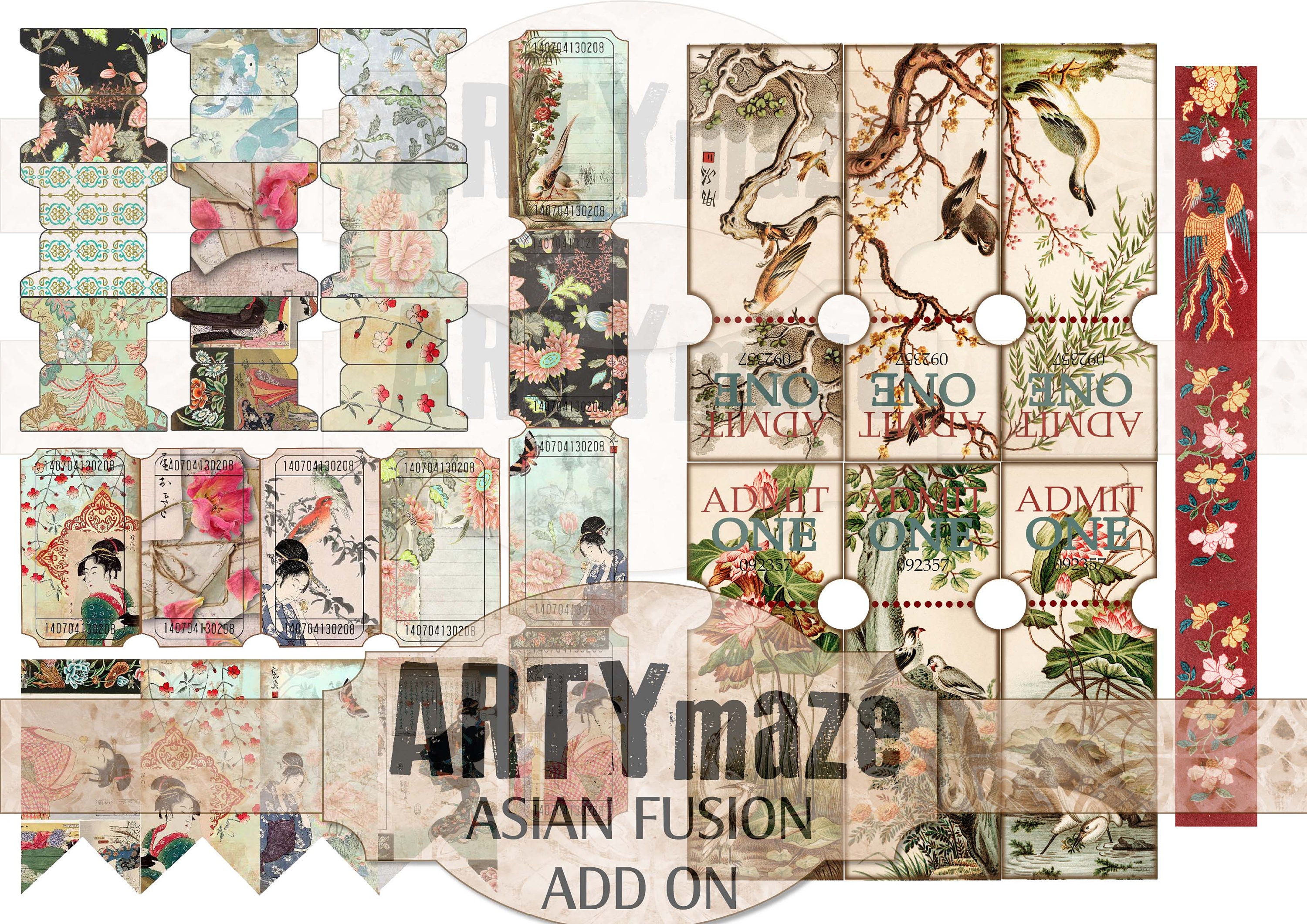 ASIAN FUSION Printable Journal ADD on Instant Download Artymaze - Etsy UK