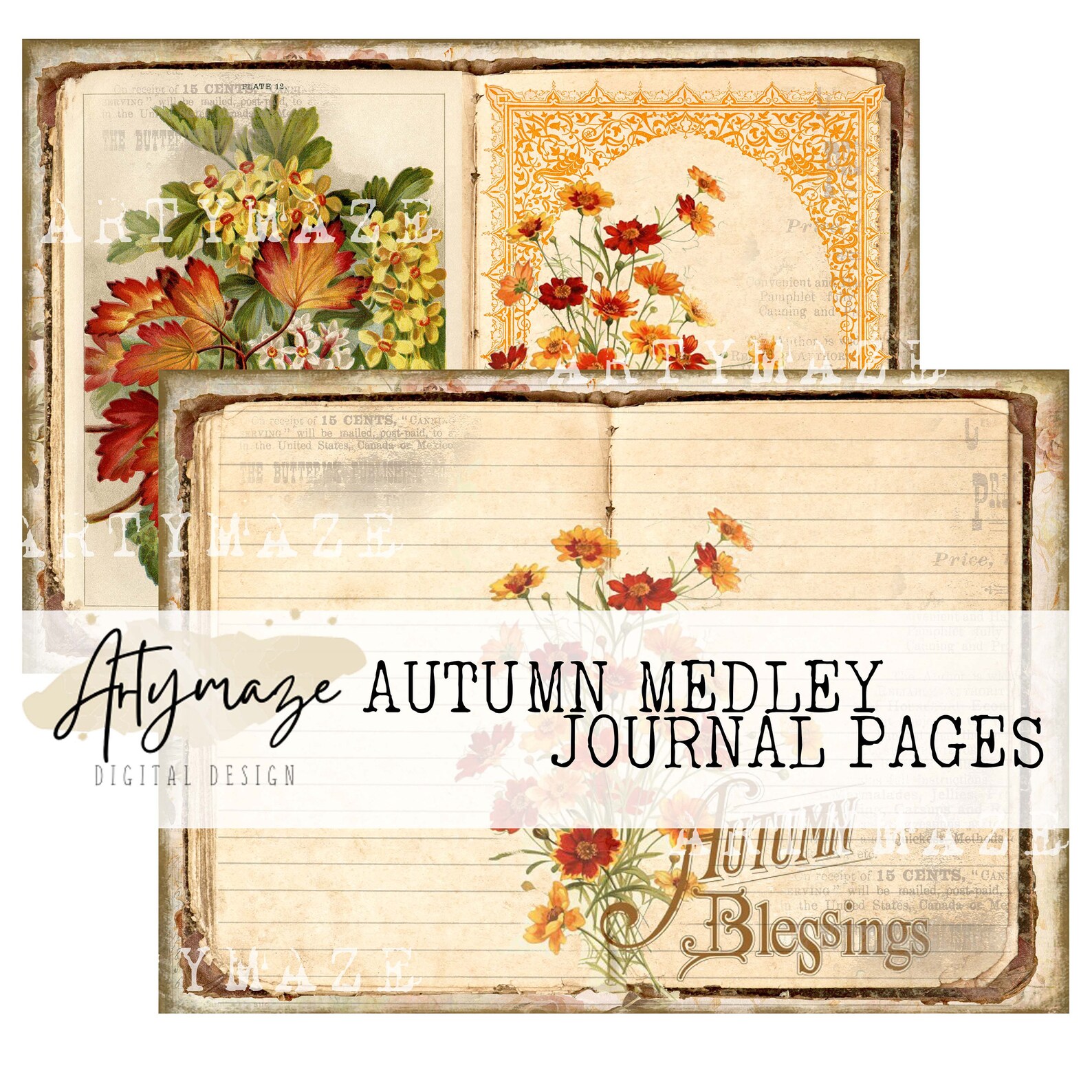AUTUMN MEDLEY Printable Journal Pages | Etsy UK