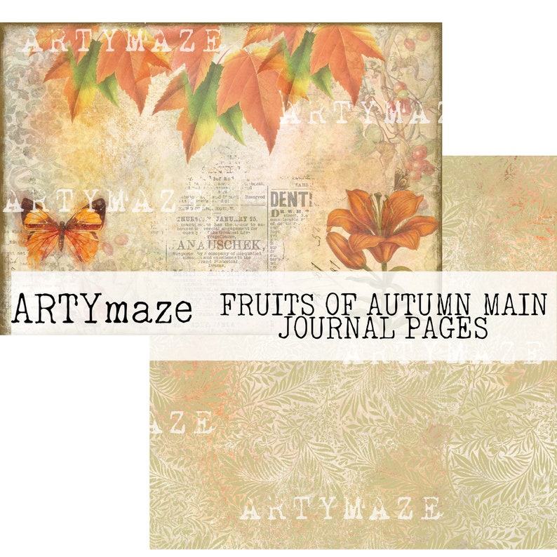 FRUITS OF AUTUMN Main Journal pages | Etsy