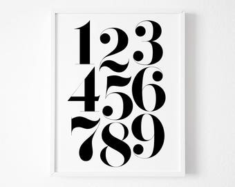 Numbers print | Etsy